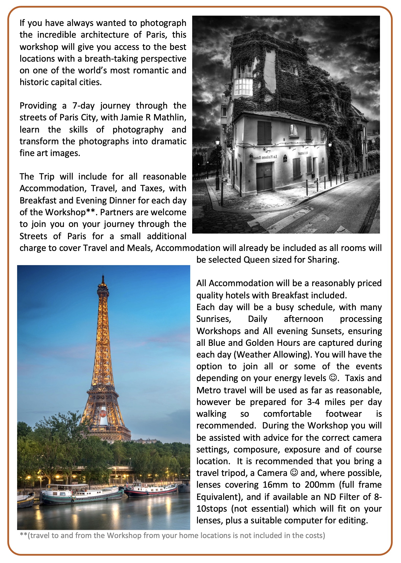 Paris Workshop June 2024 | Jamie R Mathlin Photography